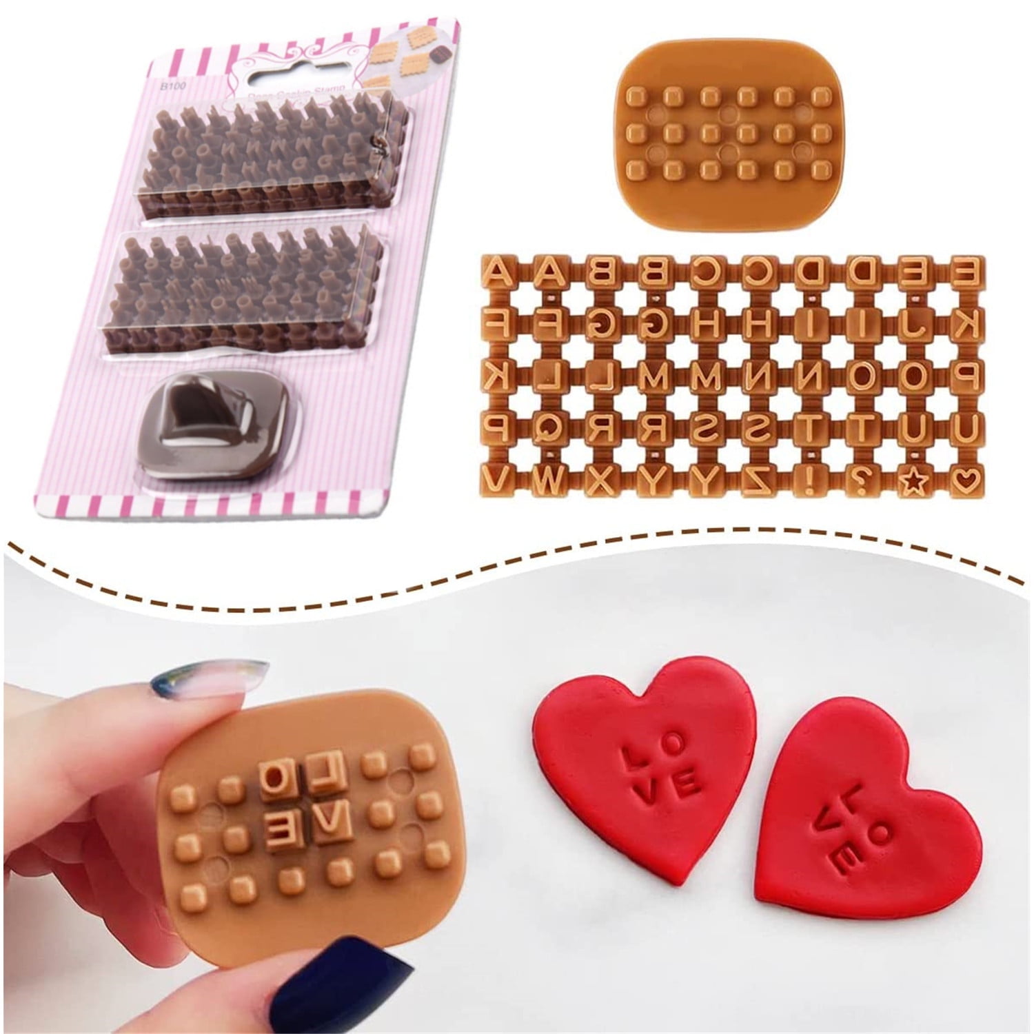 Clay Letter Stamps Alphanumeric Stamping Set Polymer Soft Pottery ...