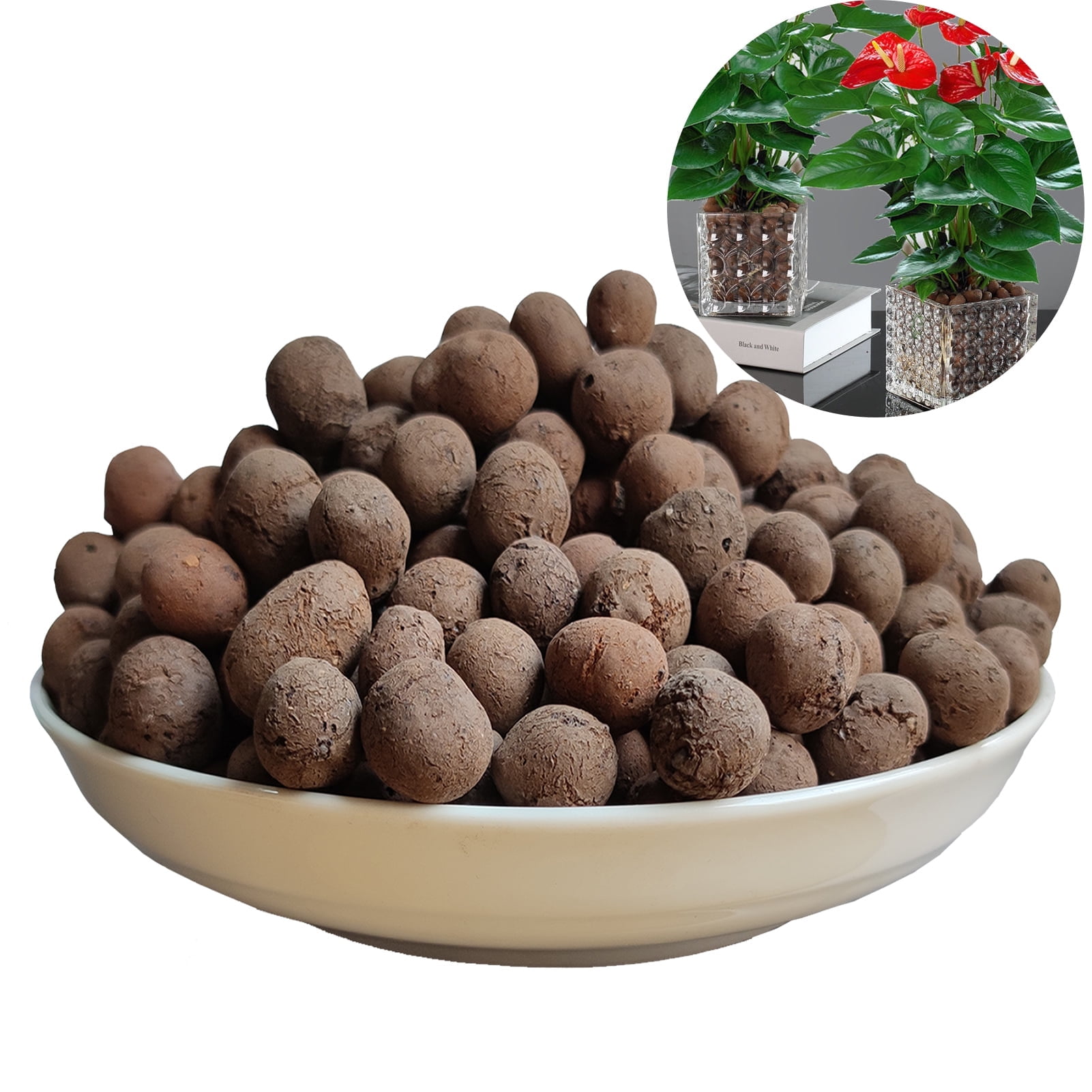 Clay Pebbles for Plant 2 qt 4mm -16mm Organic Hydroponic Plant Grow ...