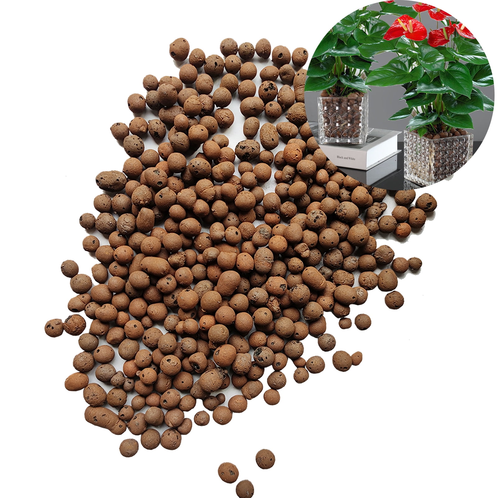 Clay Pebbles for Plant 2 qt 4mm -16mm Organic Hydroponic Plant Grow ...