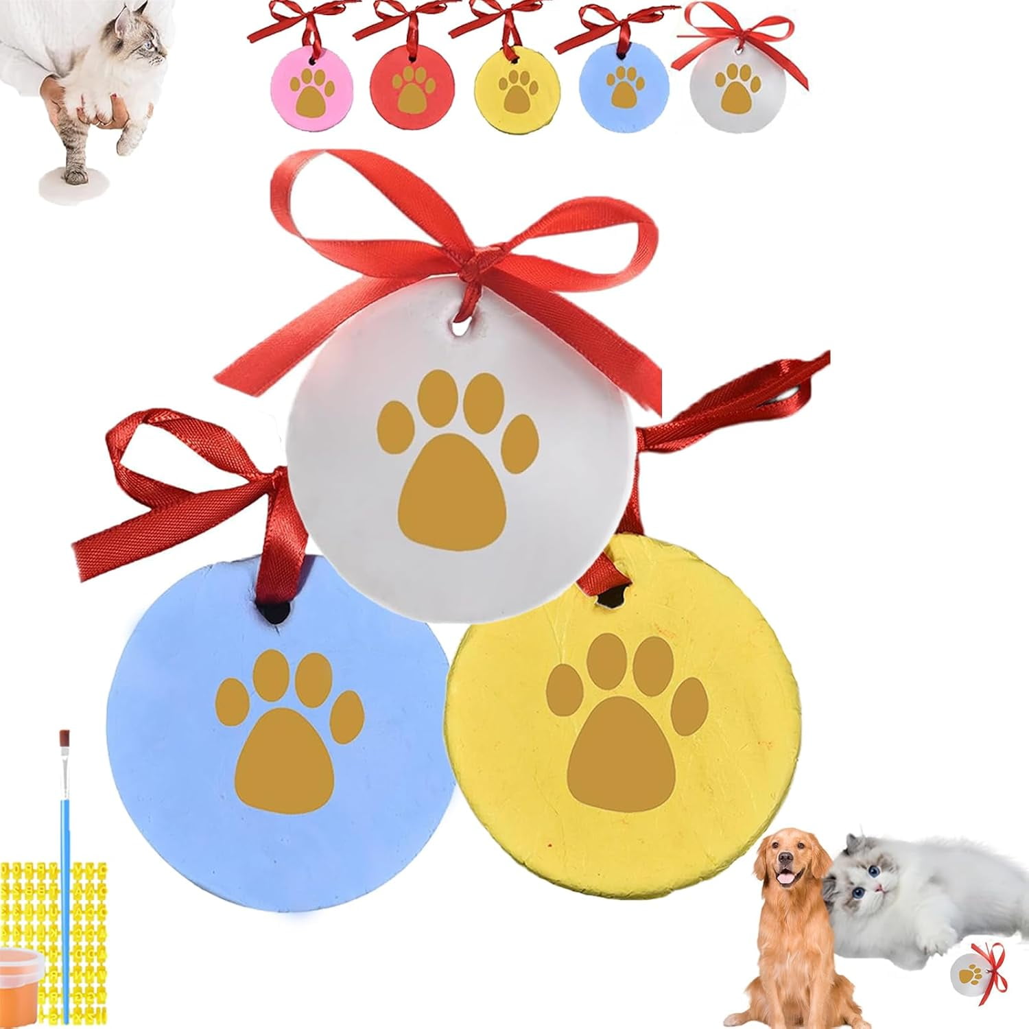 Clay Pet Paw Impression Moulding Kit, DIY Dog Paw Print Ornament Kit, 1 ...
