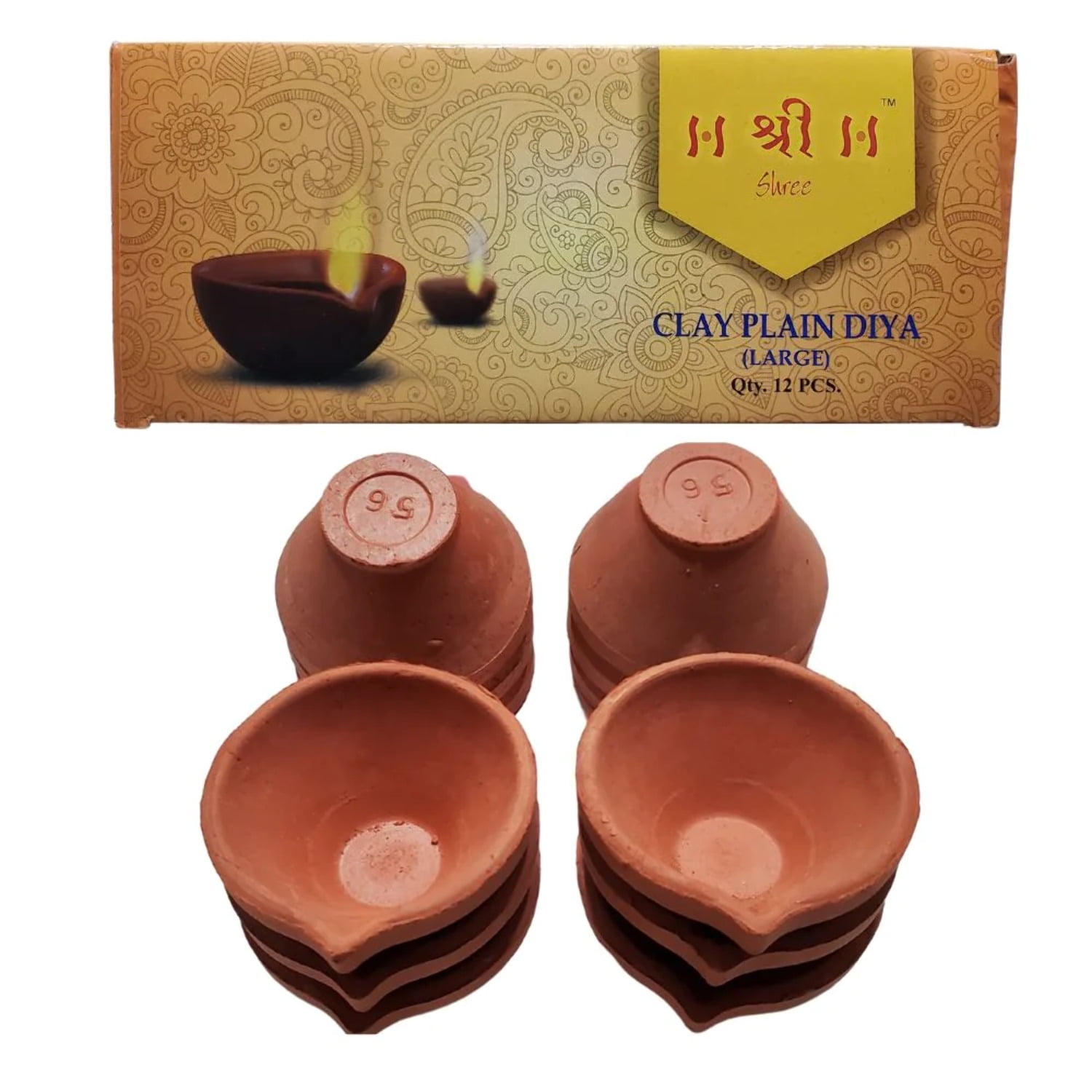 Indian Clay Plain Diya Medium Diyas For Diwali Pooja Decoration (12 ...
