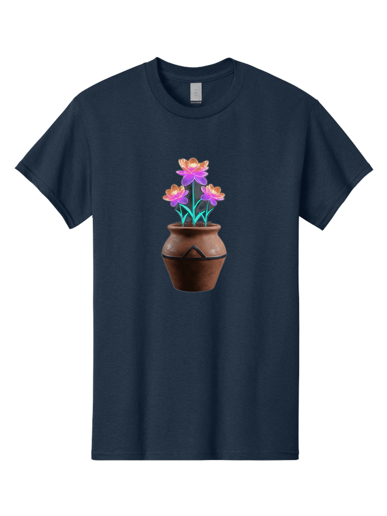Clay-Pot-Flowers Mens Graphic Tee, 100% Cotton, Casual Summer Wear ...