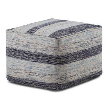 Margo Decorative Woven Pouf, Bohemian Accent, Multi Color Braided Jute ...