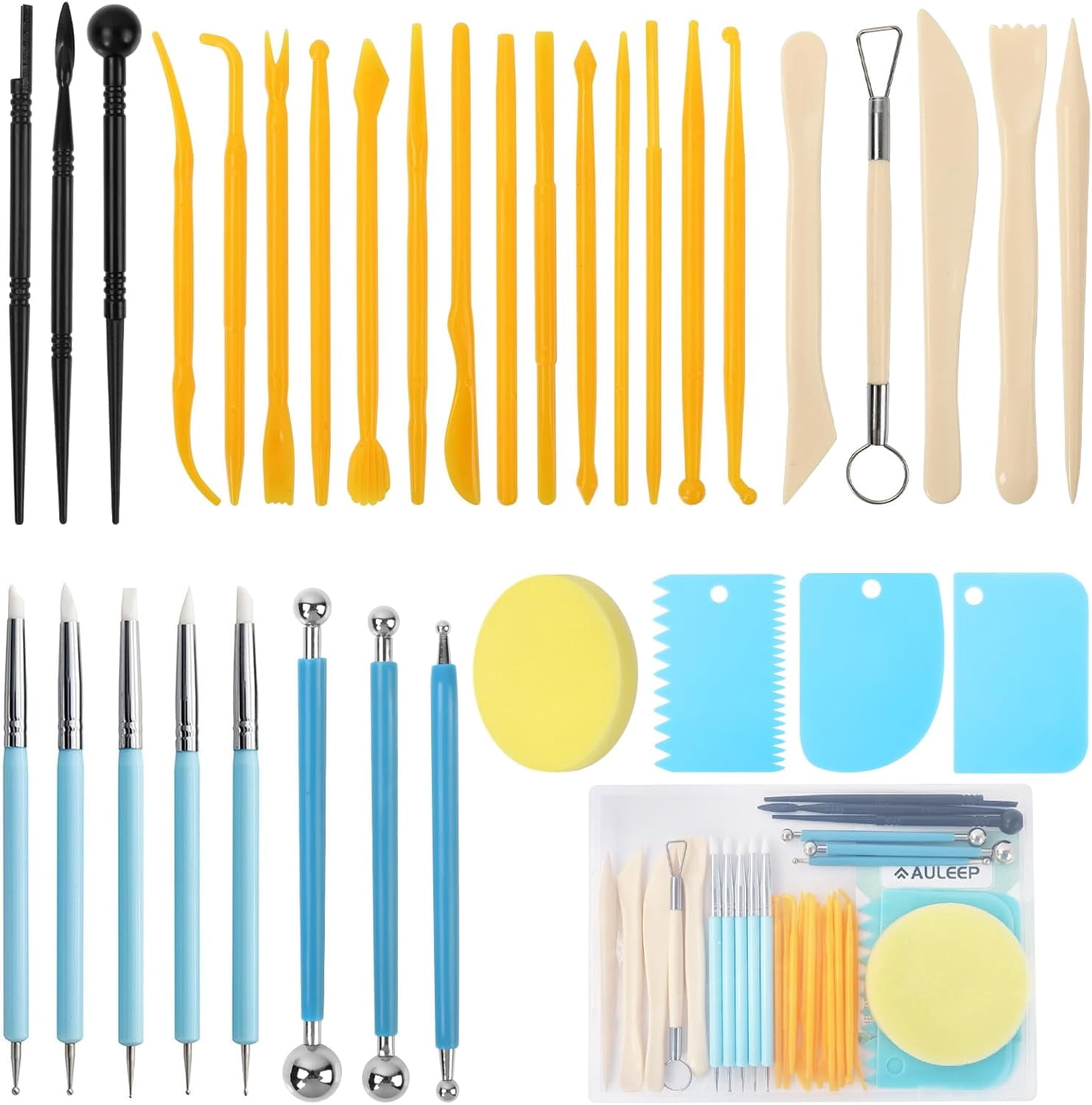 Clay Sculpting Tools Kit, 35 PCS Air Dry Clay Tool, Polymer Clay Tools ...