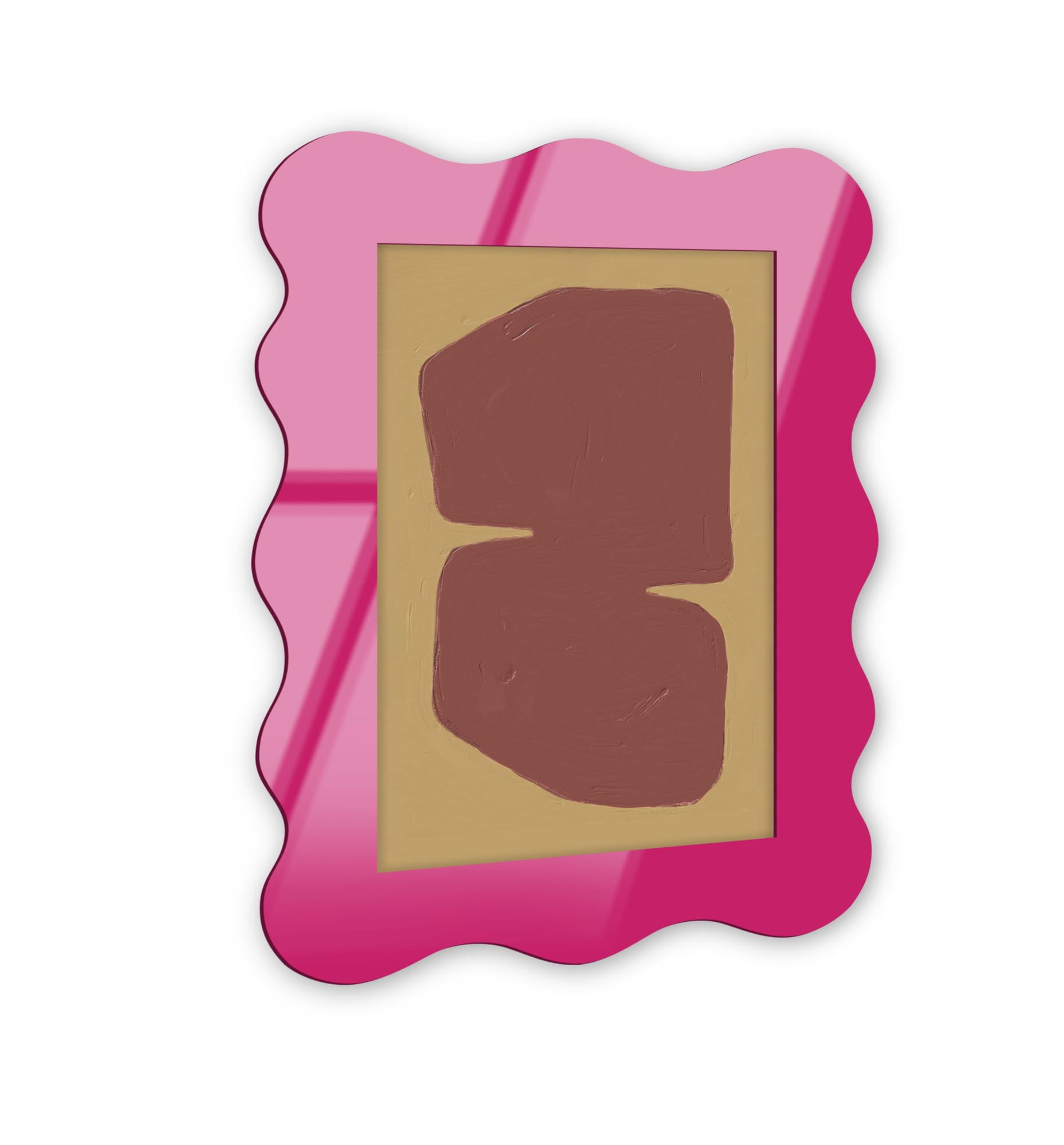 Clay Shape Eclectic Wall Art – Magenta Curvy Acrylic Wall Frame, 19 ...
