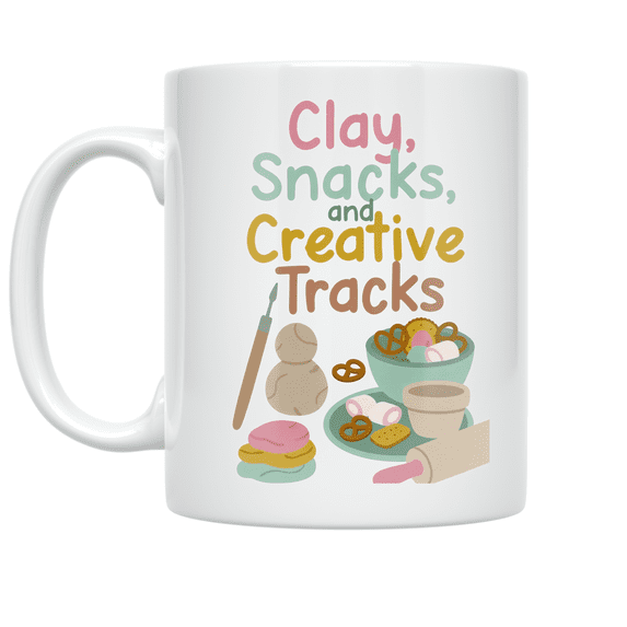 Clay, Snacks, and Creative Tracks - Crafting Enthusiast - 11 oz Ceramic ...