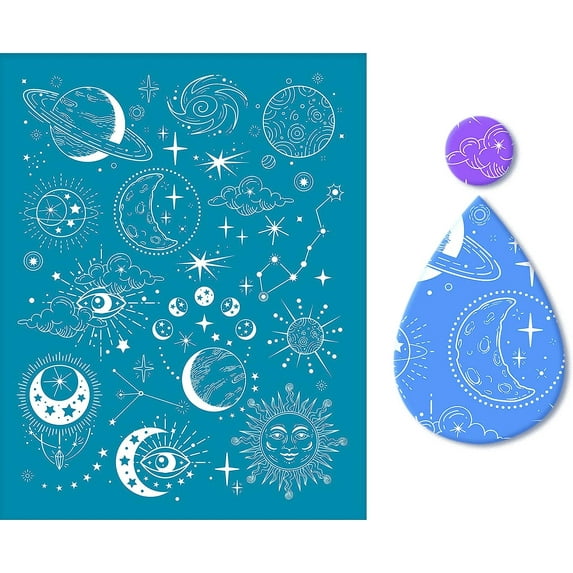 Clay Stencils Planet Pattern Silk Screen Printing Stencil for Polymer ...