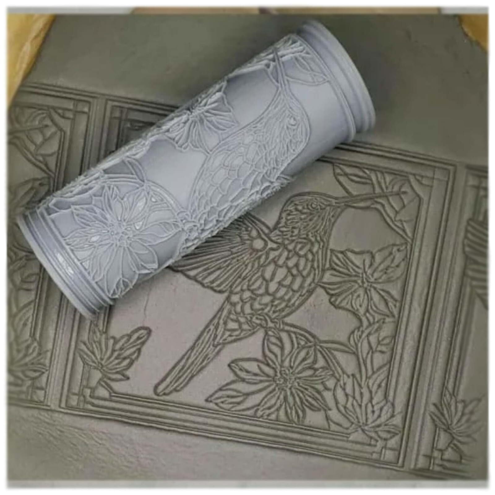 Clay Texture Rollers 4" Polymer Clay Texture Rollers, Flower & Bird ...