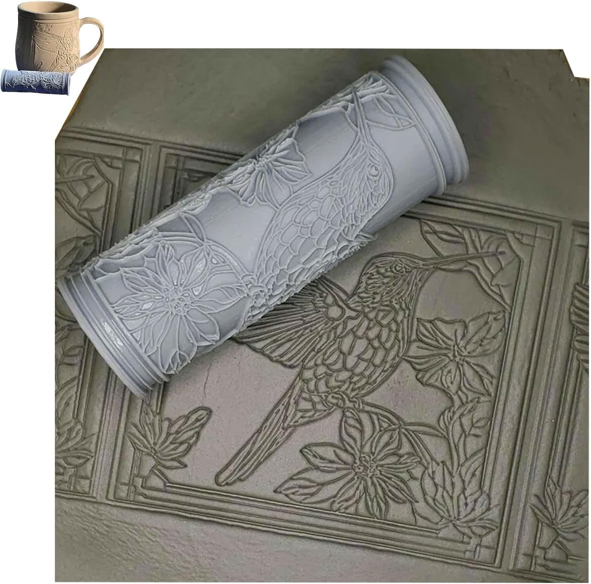 Clay Tile Roller,4 In Clay Texture Rollers Art,DIY Polymer Clay ...