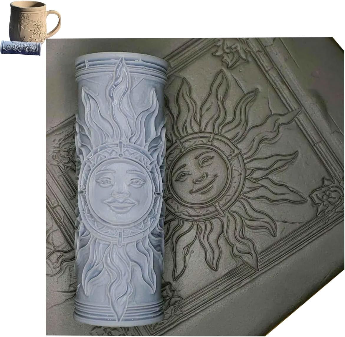 Clay Tile Roller, 4 In Clay Texture Rollers,Decorative Texture Roller ...