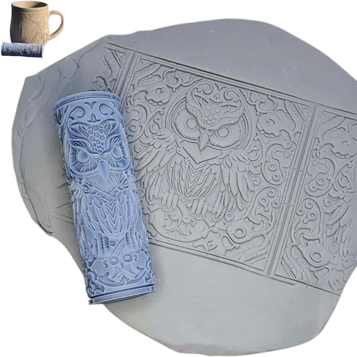 Clay Tile Roller, 4 In Clay Texture Rollers,Decorative Texture Roller ...