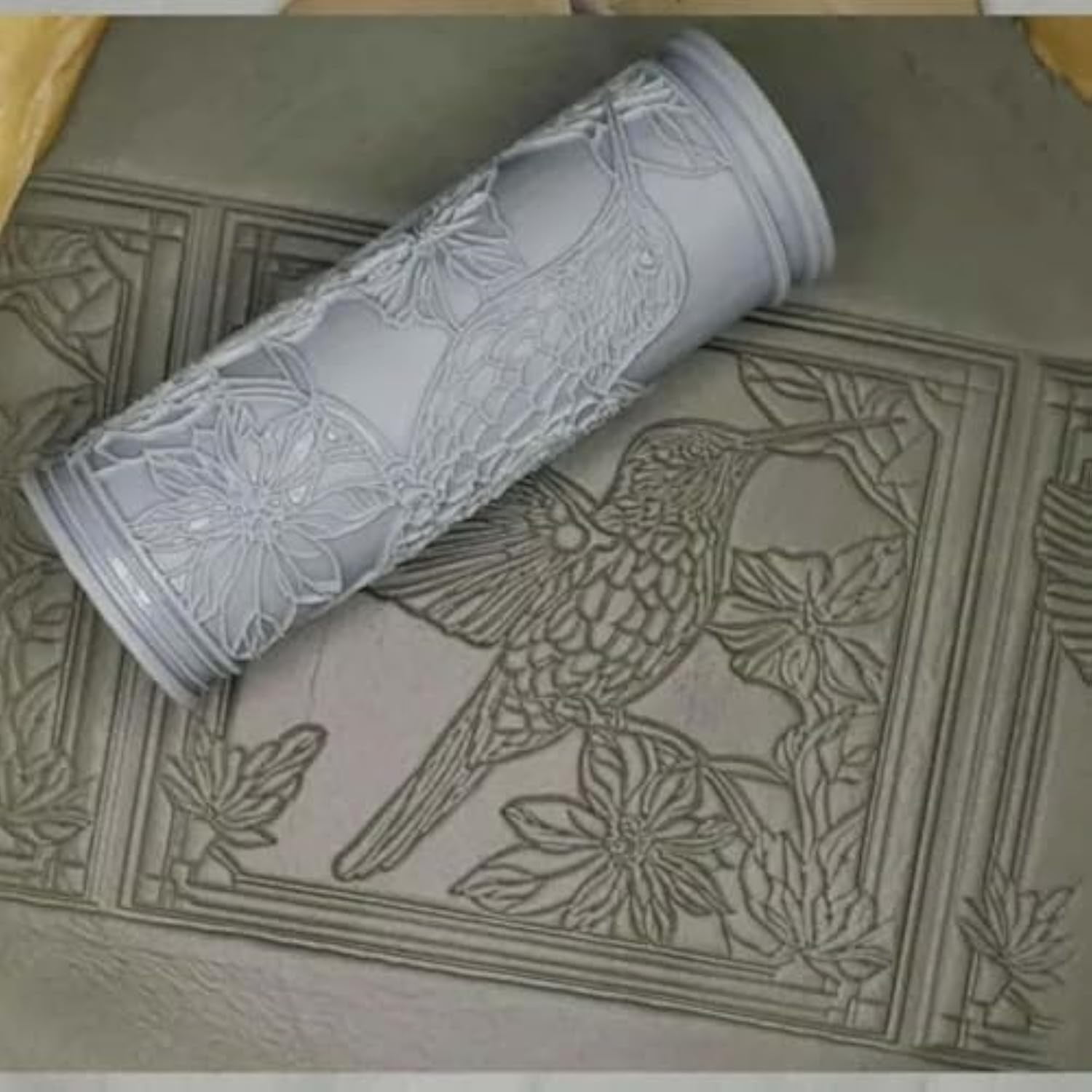 Clay Tile Roller, 4 in Clay Texture Rollers, Polymer Clay Hammered ...