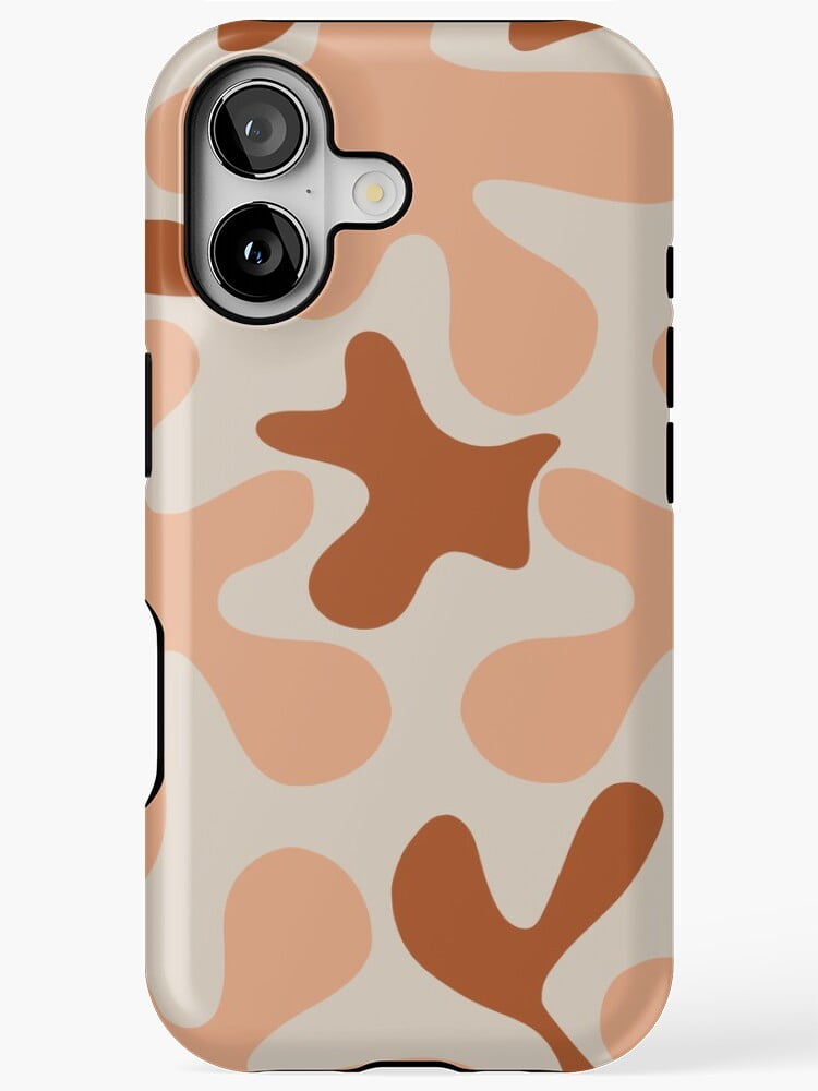 Clay Time Abstract Pattern Rust Blush iPhone Case 11 12 13 14 15 16 17 ...