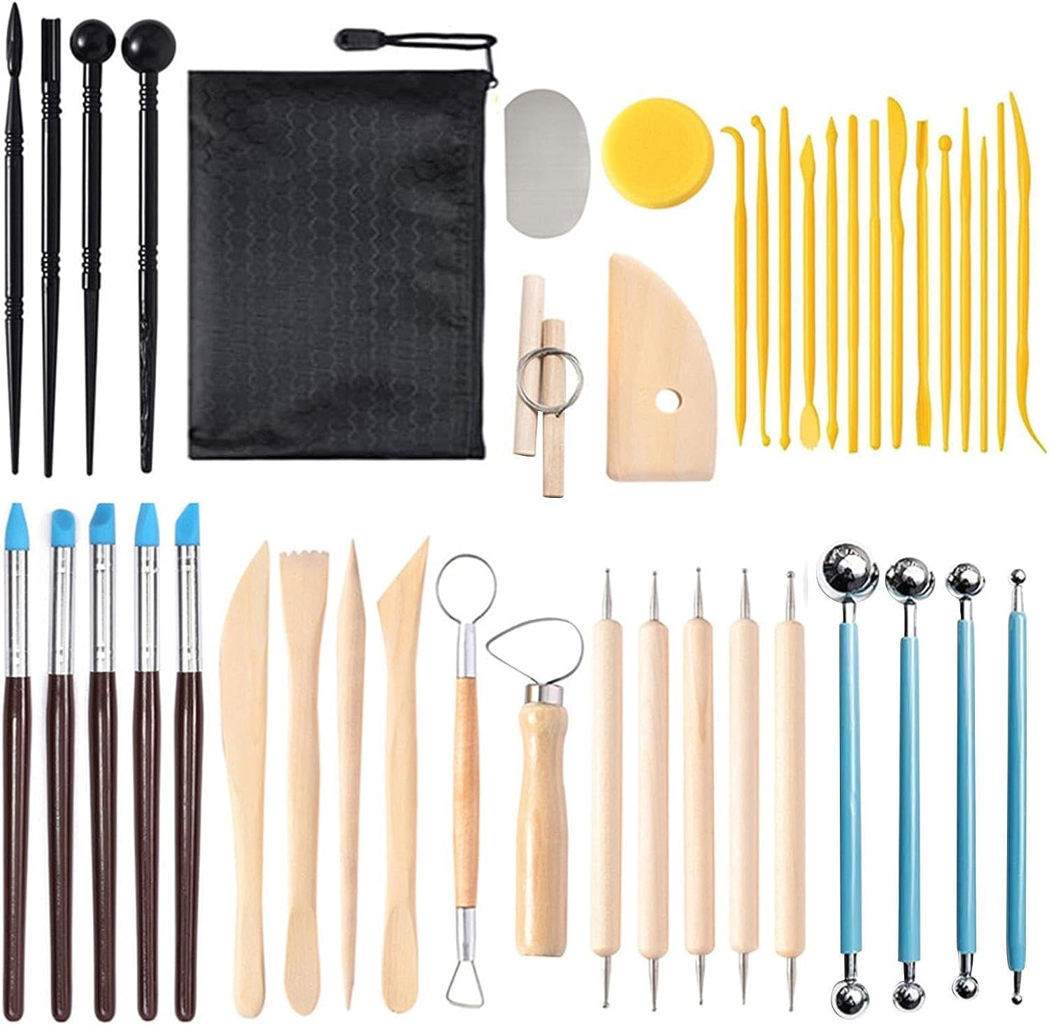 Clay Tool Set - 42 Pieces DIY Clay Set for Modelling with Drill Pen ...