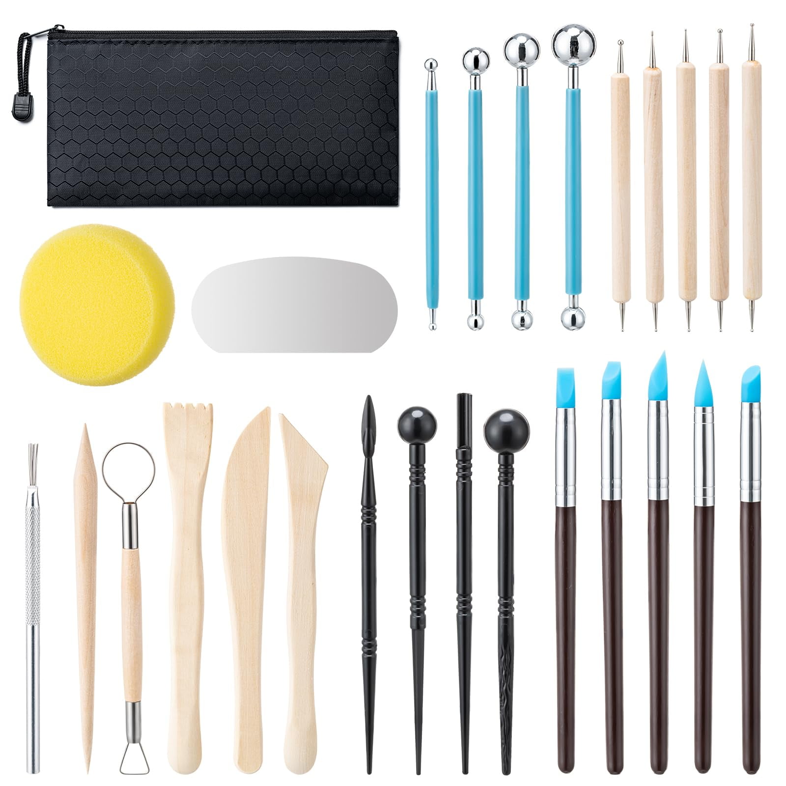 Clay Tools Kit, 27 PCS Polymer Clay Sculpting Tools Set for Pottery ...