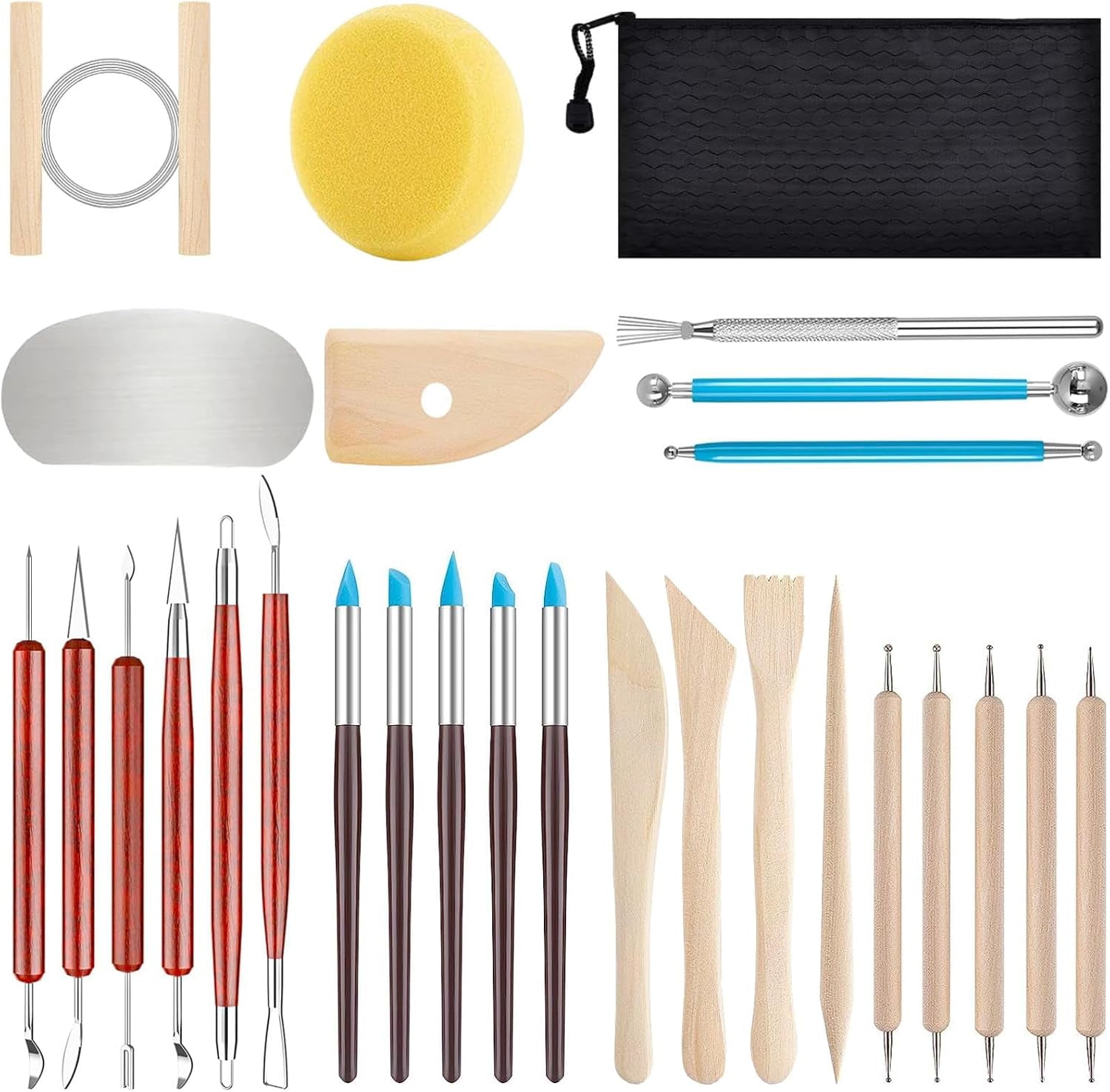 Clay Tools Kit,28 PCS Pottery Tools,Polymer Clay Tools,Air Dry Clay Tools Set for Kids, Adults ...