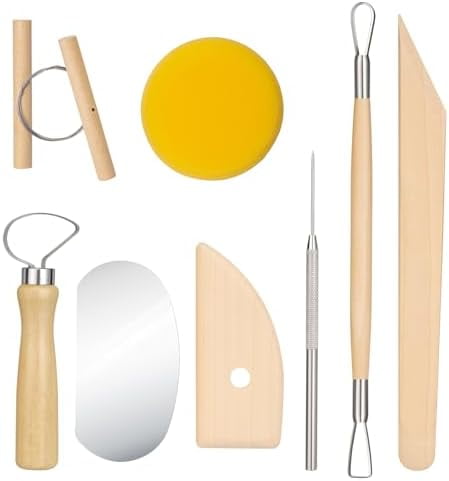 Clay Tools Kit, 8 PCS Pottery Tools, Practical Polymer Sculpting Tool ...