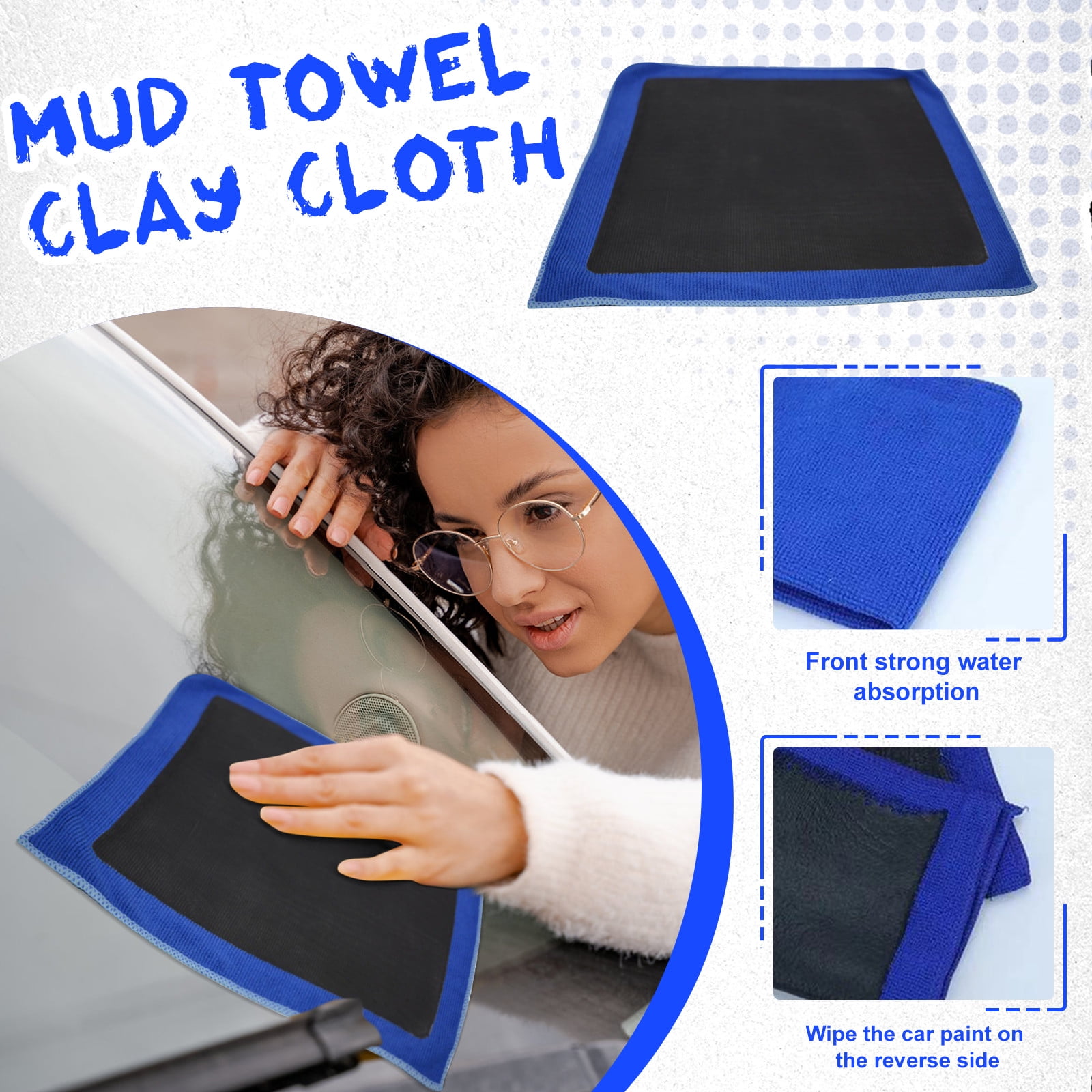 Clay Towel Auto Detailing - Fine Grade Microfiber Car Chamois Towel ...