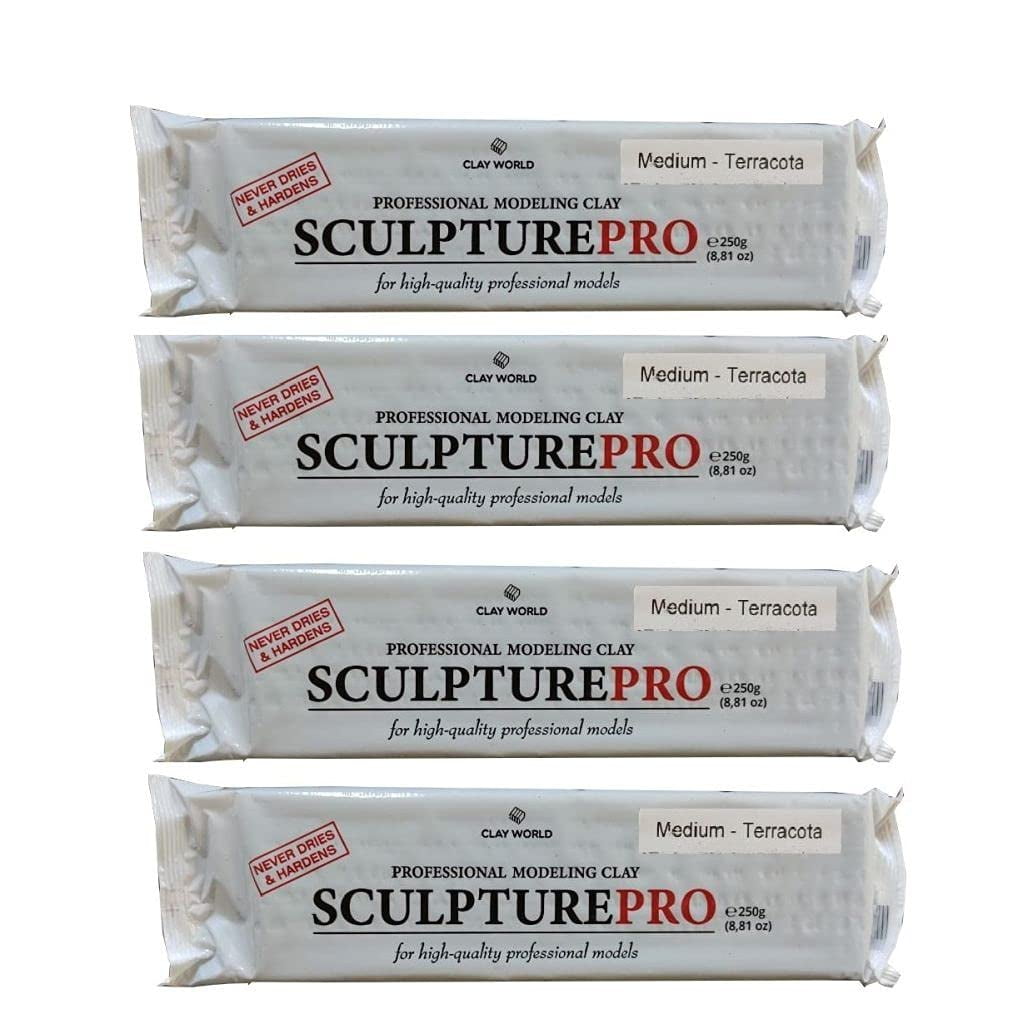 Clay World Sculpture Pro Professional Modeling Clay 1 KG Brown Medium ...