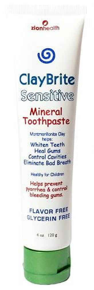 ClayBrite Natural Sensitive Toothpaste, Maximum Relief with No ...
