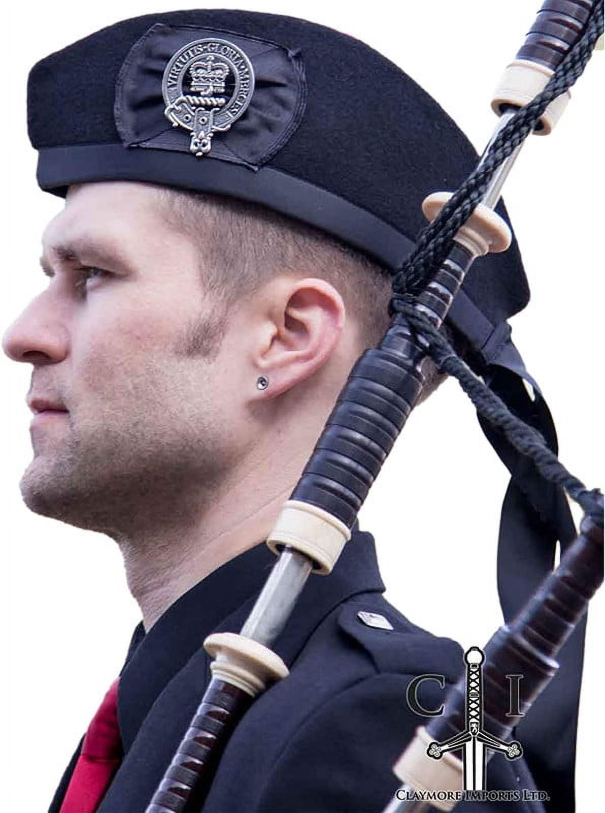 Claymore Black Glengarry Hat, Traditional Scottish Plain Black ...