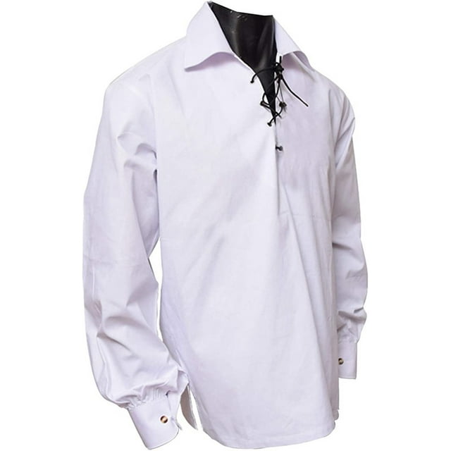 Claymore Highlander Mens Ivory Ghillie Shirt, Mens Jacobite Ghillie ...