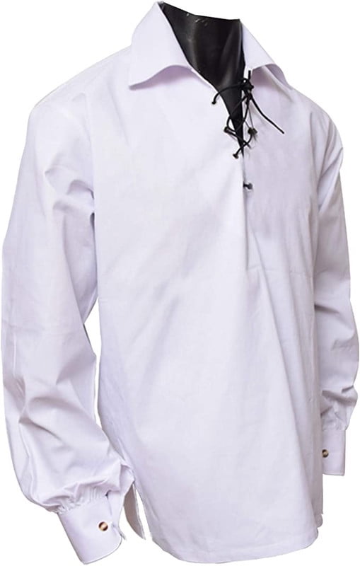 Claymore Highlander Mens Ivory Ghillie Shirt, Mens Jacobite Ghillie ...