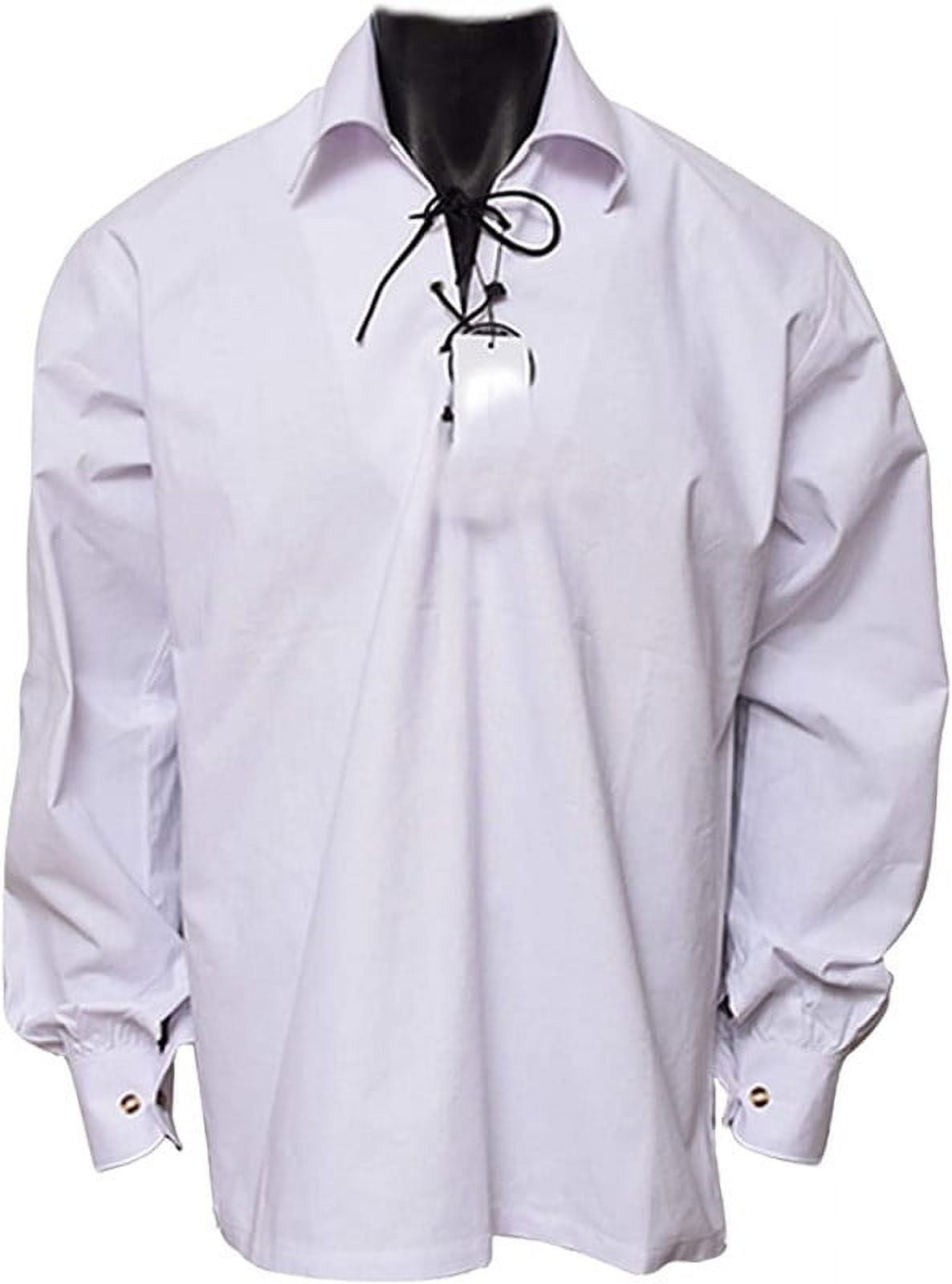 Claymore Highlander Mens White Ghillie Shirt, Mens Jacobite Ghillie ...