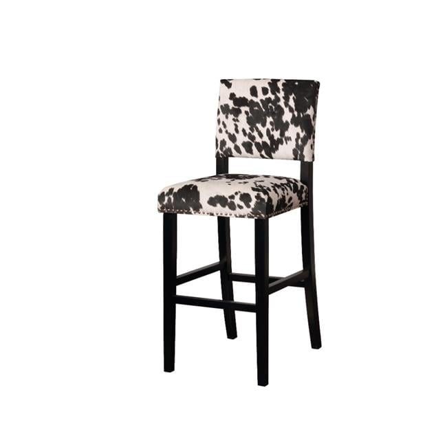 Clayton Black Cow Print Bar Stool - Walmart.com