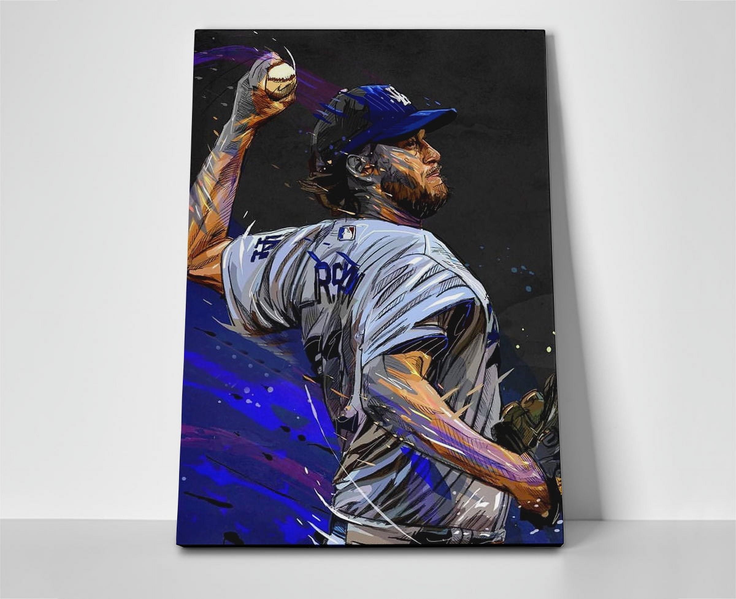 Clayton Kershaw Dodgers Poster or Wrapped Canvas - Walmart Business ...