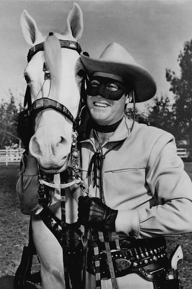 Clayton Moore in The Lone Ranger smiling in costume by Silver 24x36 ...