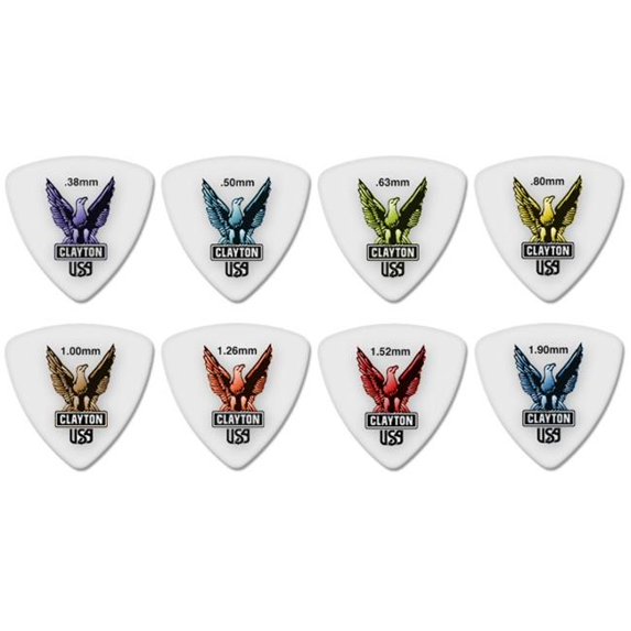 Clayton SAS100-12 Sharp Acetal Polymer Standard Guitar Picks, 1 mm - 12 ...