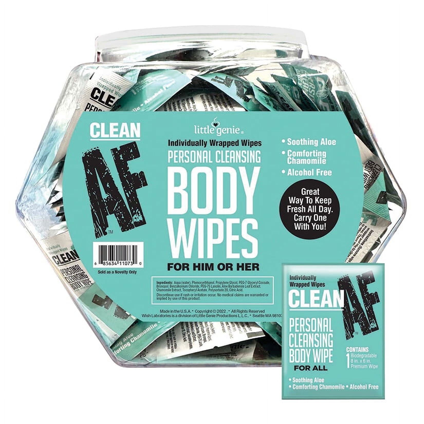 Clean AF Personal Cleansing Body Wipes, with Aloe and Chamomille ...