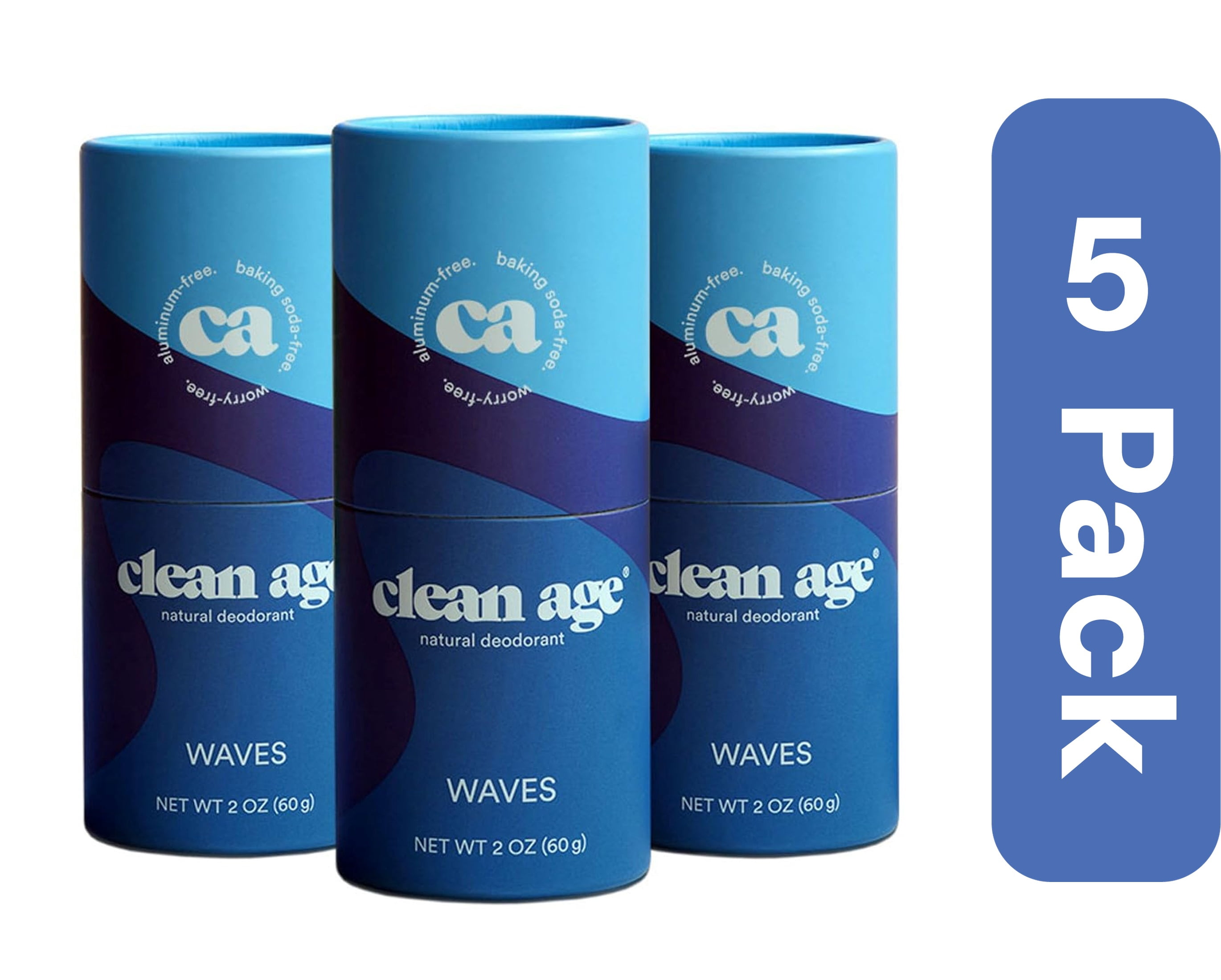Clean Age Deodorant Waves Natural 2 oz (Pack Of 5) - Walmart.com