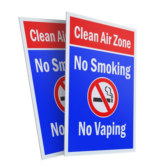 Clean Air Zone No Smoking No Vaping (2-PACK) 24" x 36" Plastic Signs ...