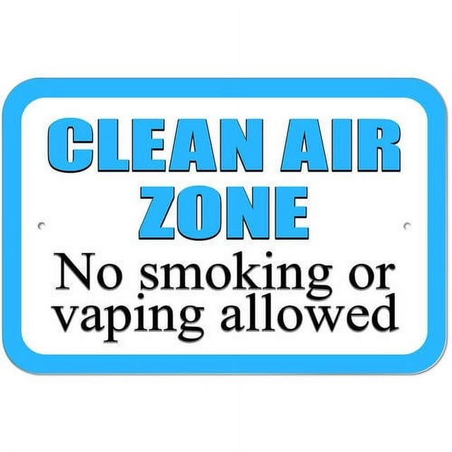 Clean Air Zone No Smoking or Vaping Allowed Sign - Walmart.com