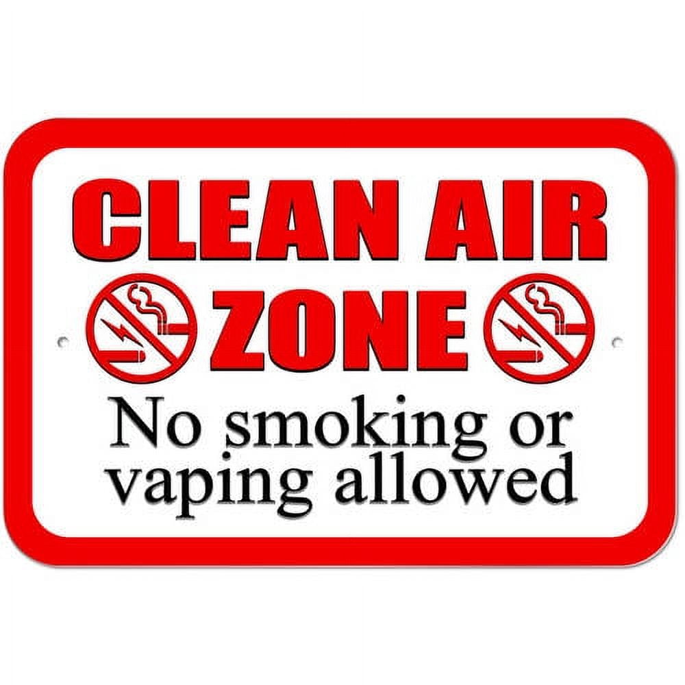 Clean Air Zone No Smoking or Vaping Allowed Symbols Sign - Walmart.com