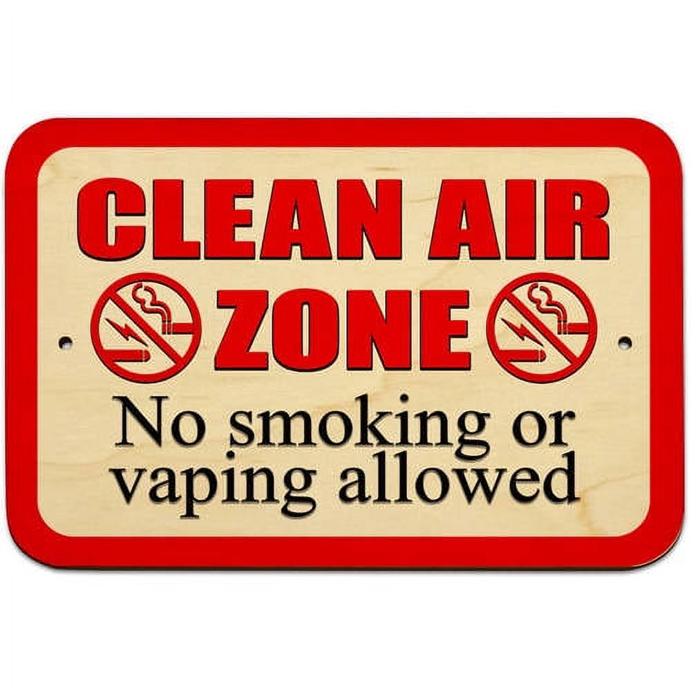 Clean Air Zone No Smoking or Vaping Allowed Symbols Sign - Walmart.com