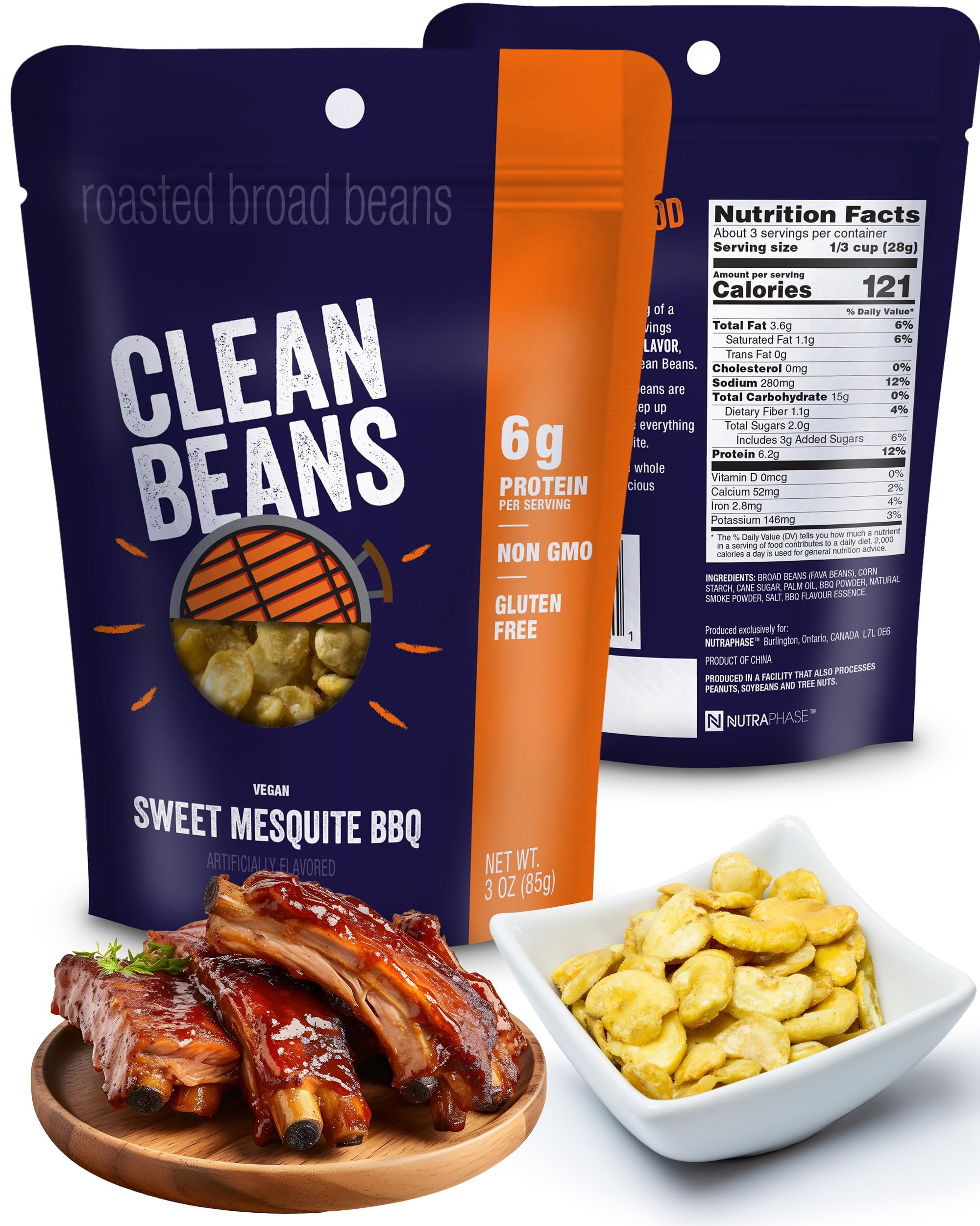 Clean Beans Broad Beans Snack HYZ01 - Sweet Mesquite BBQ Flavor, 6g ...
