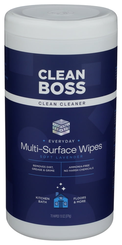 Clean Boss Wipes Multi-Surface Everyday 70 ea (Pack of 8) - Walmart.com
