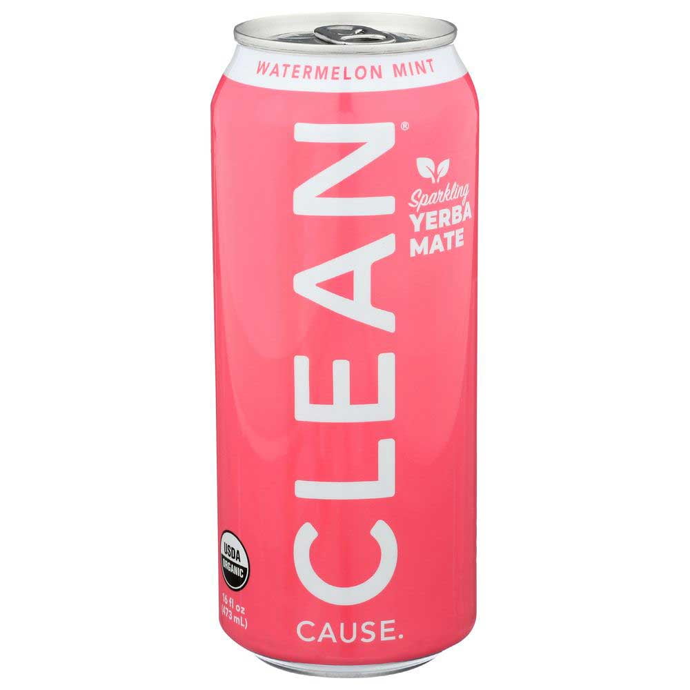 Clean Cause Organic Zero Calorie Watermelon Mint Sparkling Yerba Mate ...