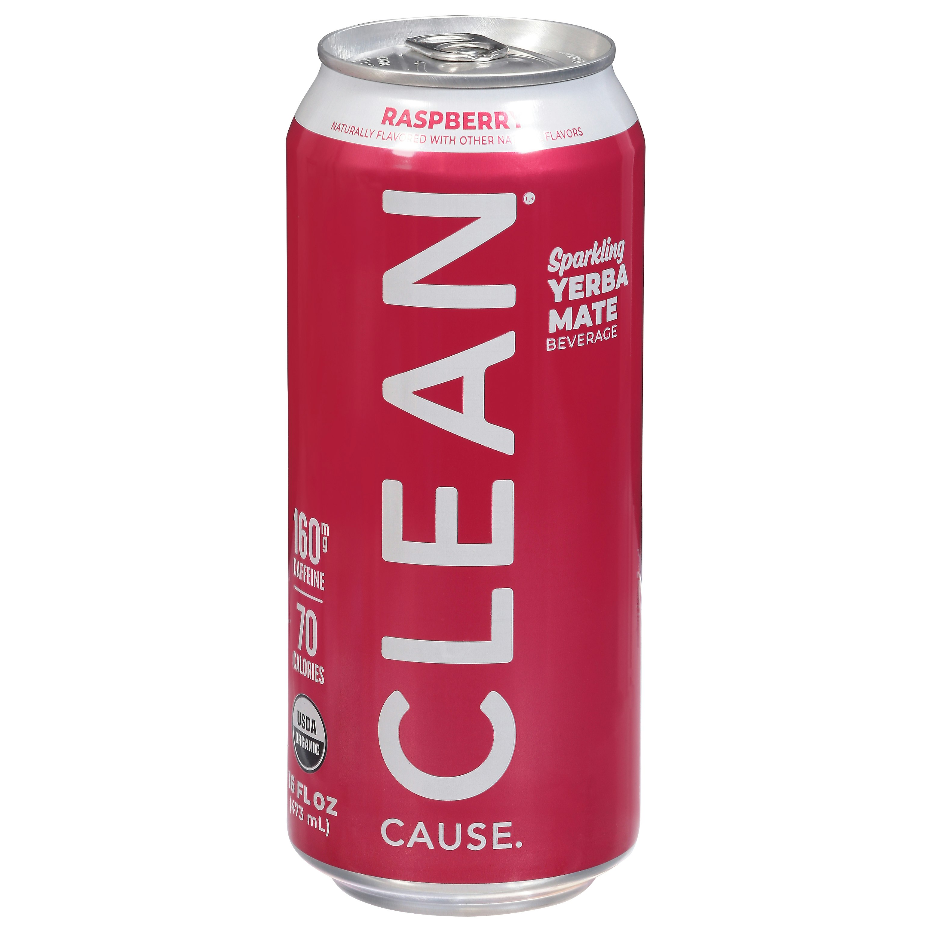Clean Cause Tea Yerba Mate Sparkling Raspberry 16 fl oz (Pack Of 12 ...