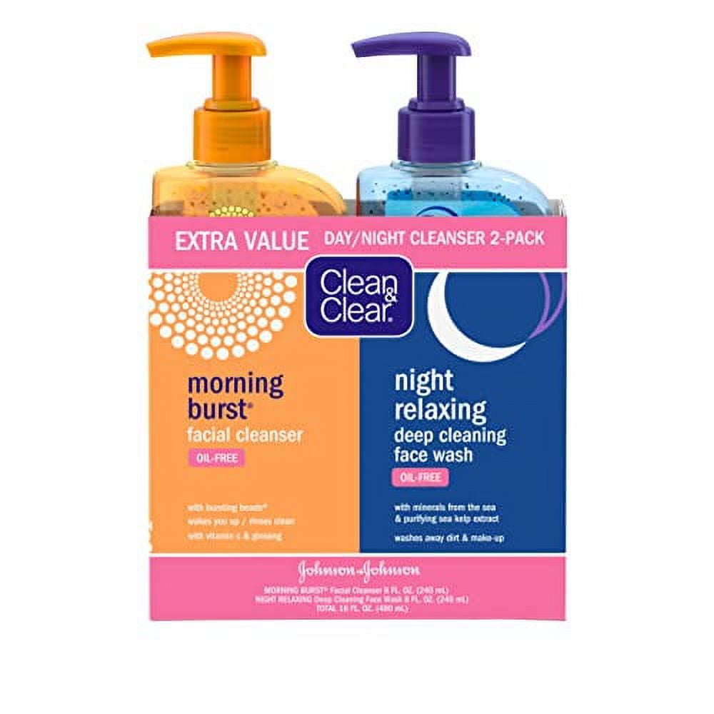 Clean & Clear 2-Pack Day/Night Face Washes - Citrus Burst with Vitamin ...