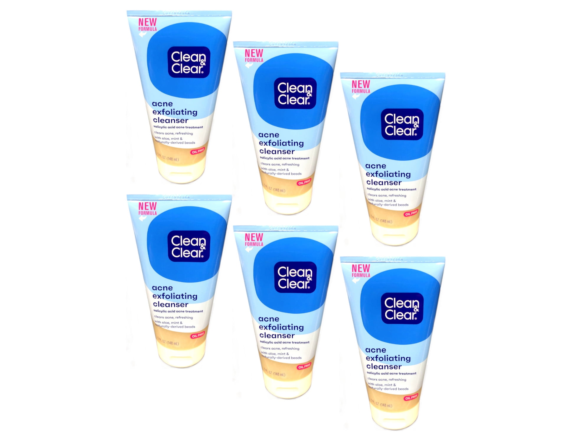 Clean & Clear Acne Exfoliating Cleanser 5 Fl. Oz. - 6 Pack - Walmart.com