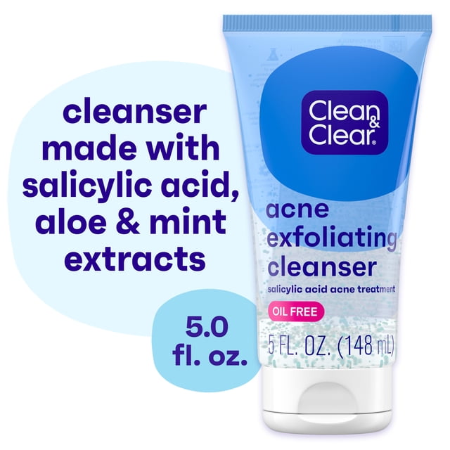 Clean & Clear Oil-Free Daily Face Exfoliator & Acne Cleanser, 5 oz ...