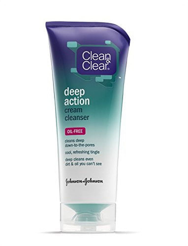 Clean & Clear Deep Action Cream Cleanser, 6.5 oz, with Pro-Vitamin B5 ...