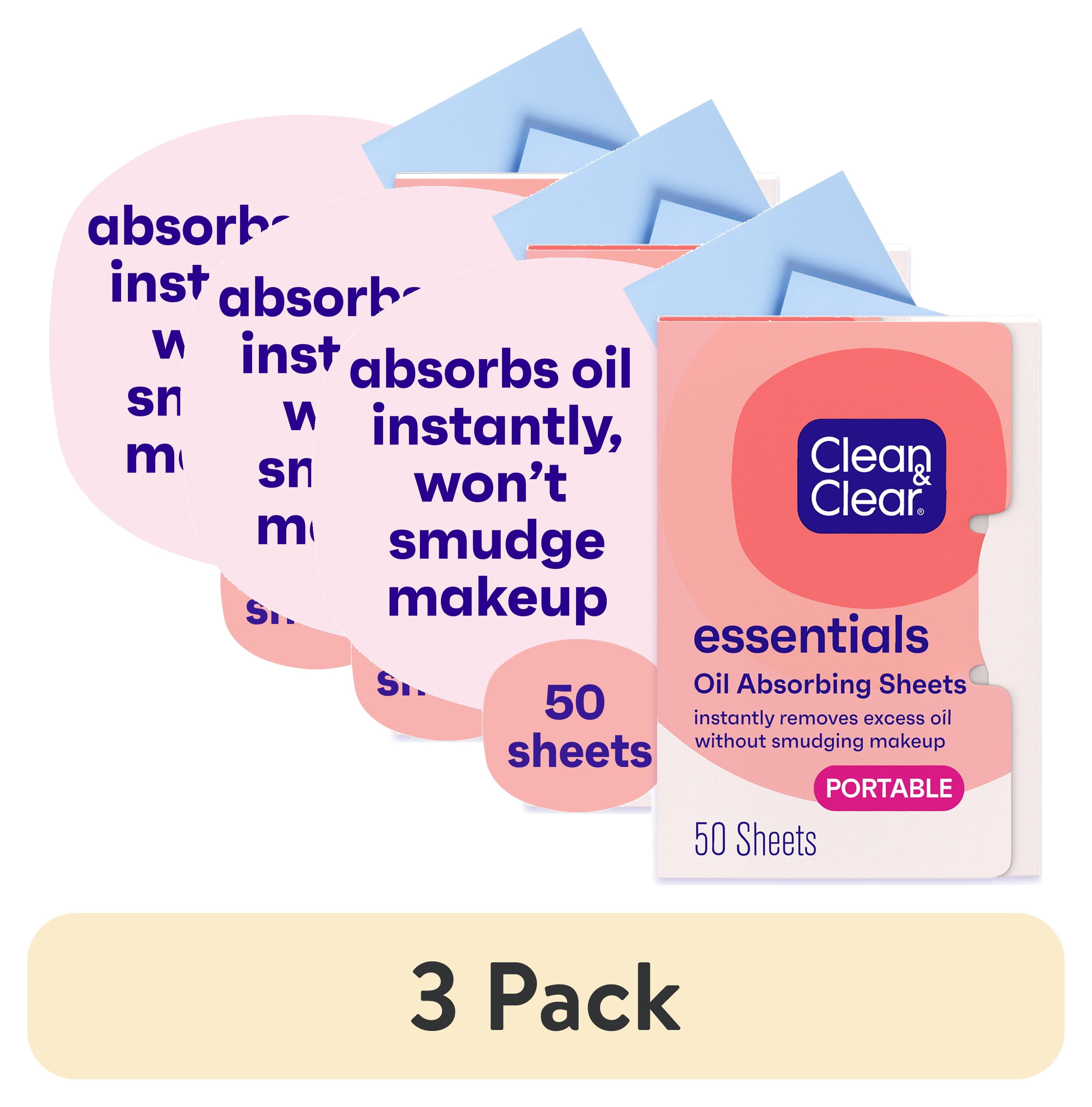 (3 pack) Clean & Clear Essentials Oil Absorbing Sheets for Oily Skin ...