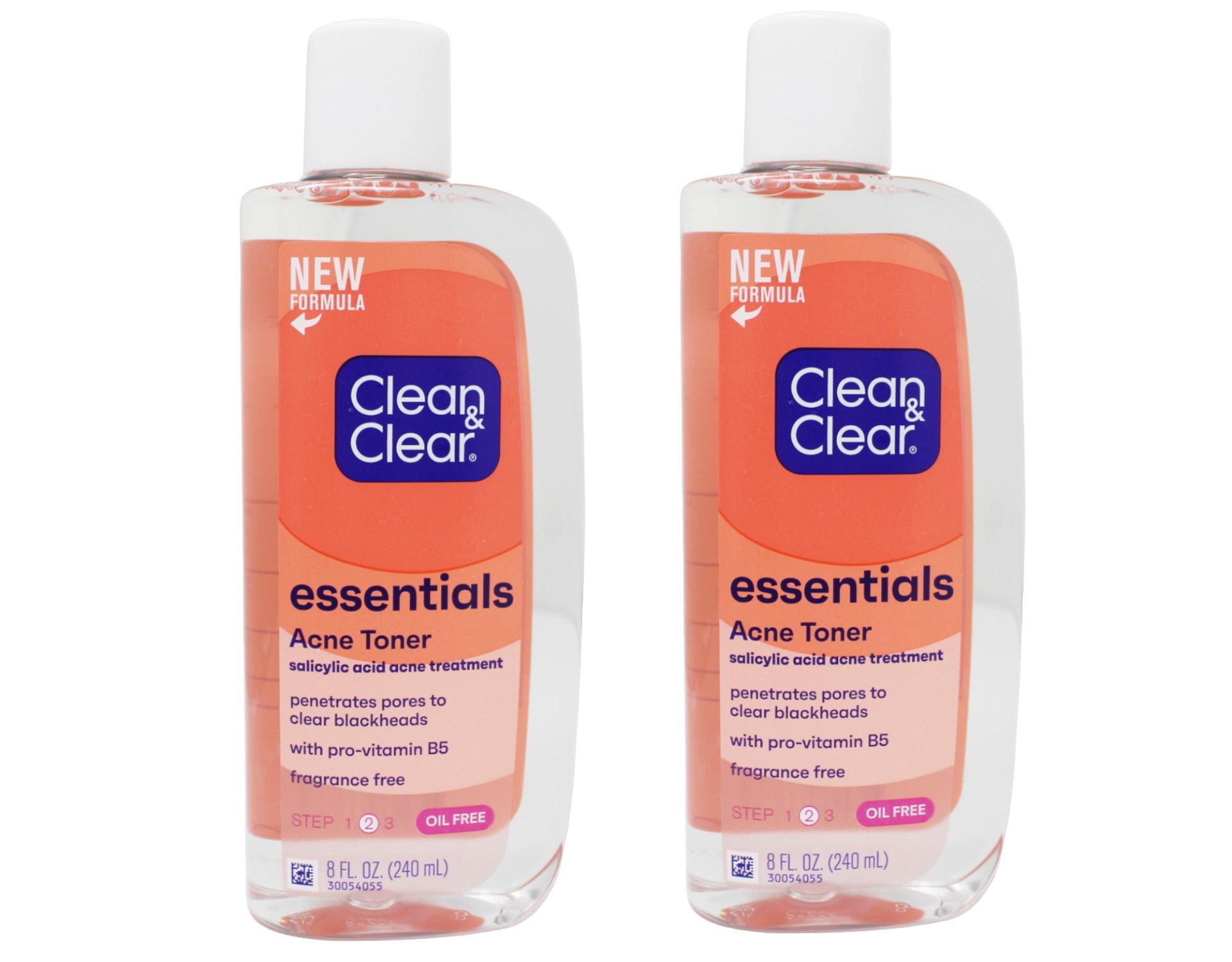 Clean & Clear Essentials Oil-Free Deep Cleaning Acne Treatment Toner, 2 ...