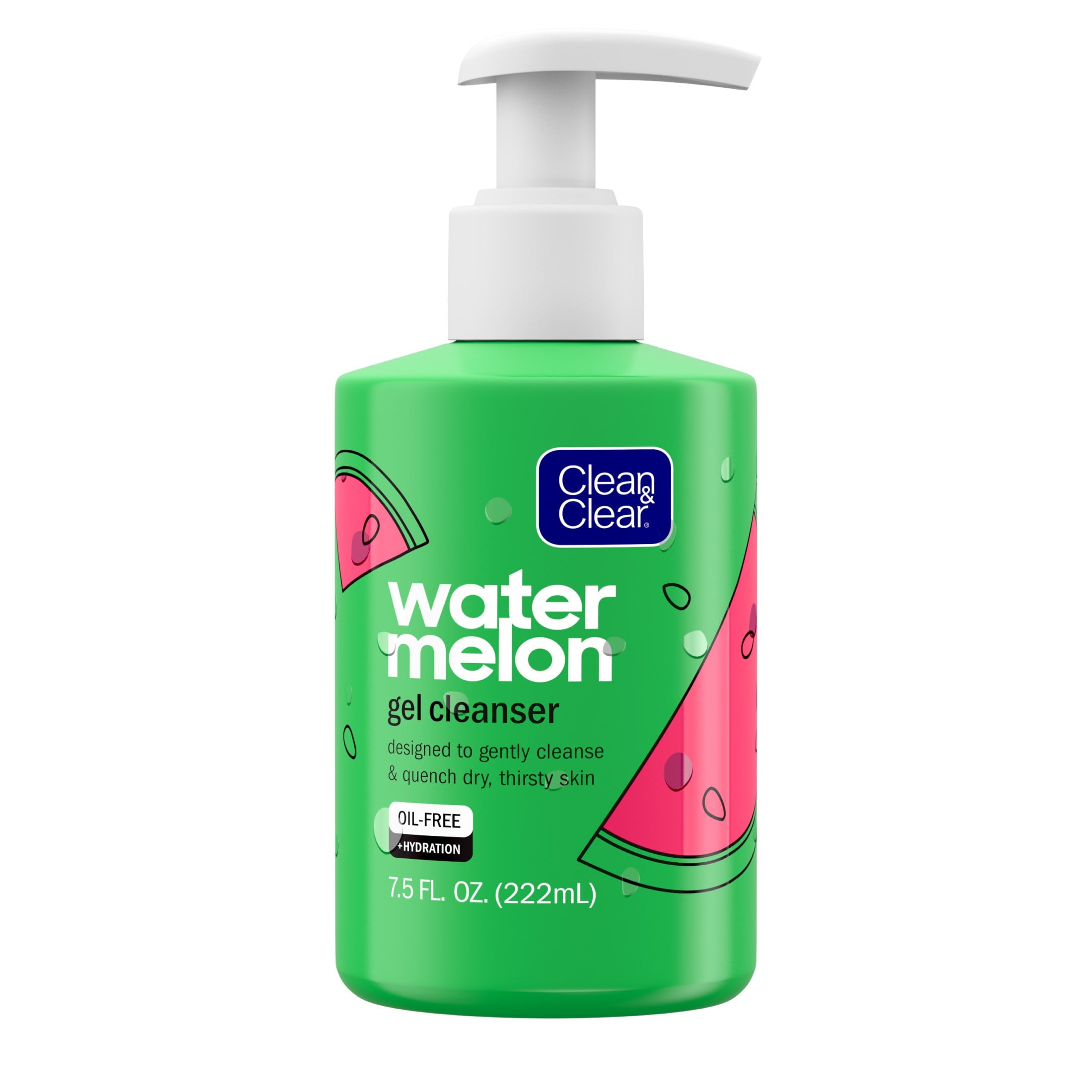 Clean & Clear Hydrating Watermelon Gel Facial Wash, Oil-Free, 7.5 fl ...