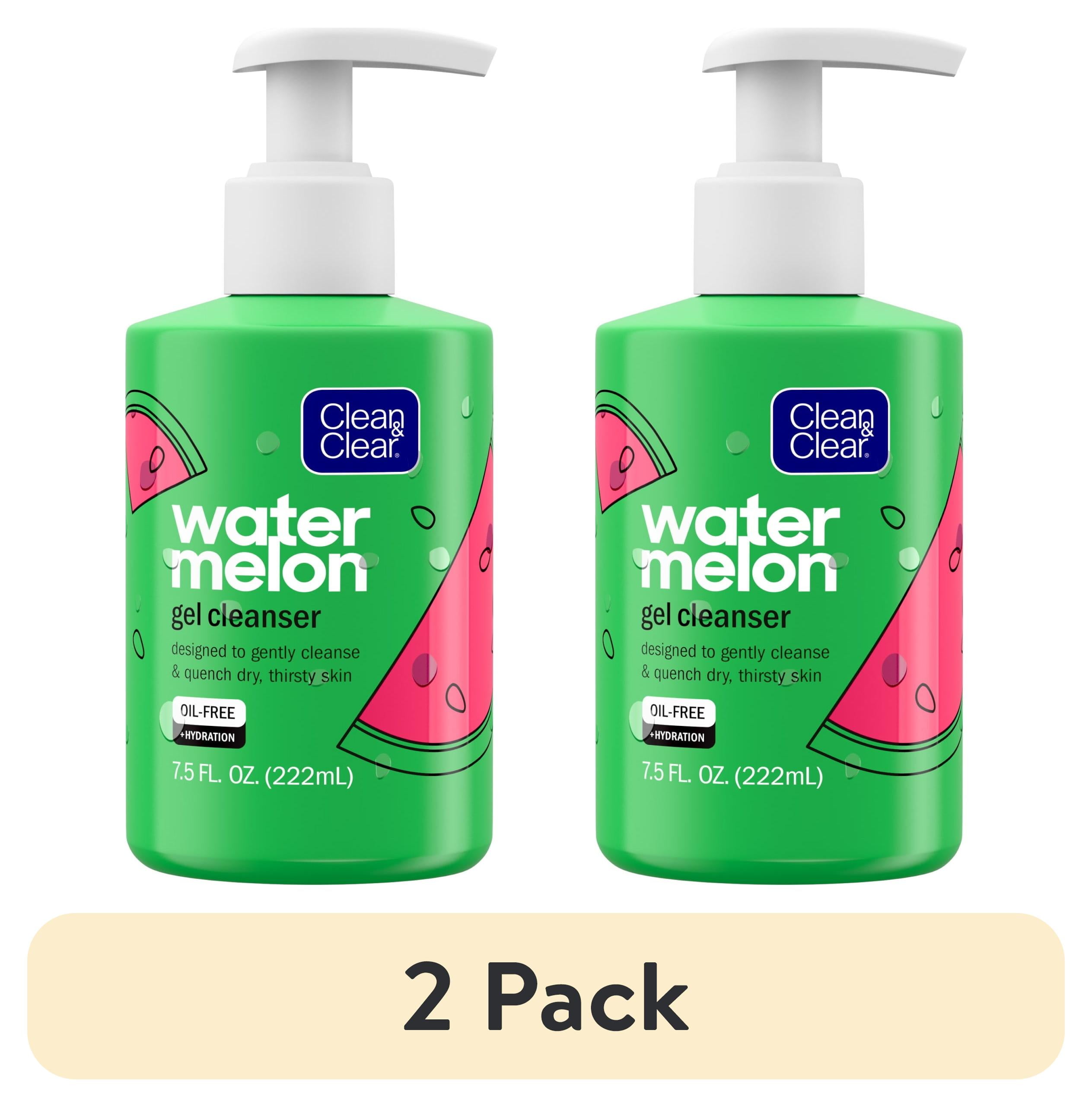 (2 pack) Clean & Clear Hydrating Watermelon Gel Cleanser, Oil-Free, 7.5 ...